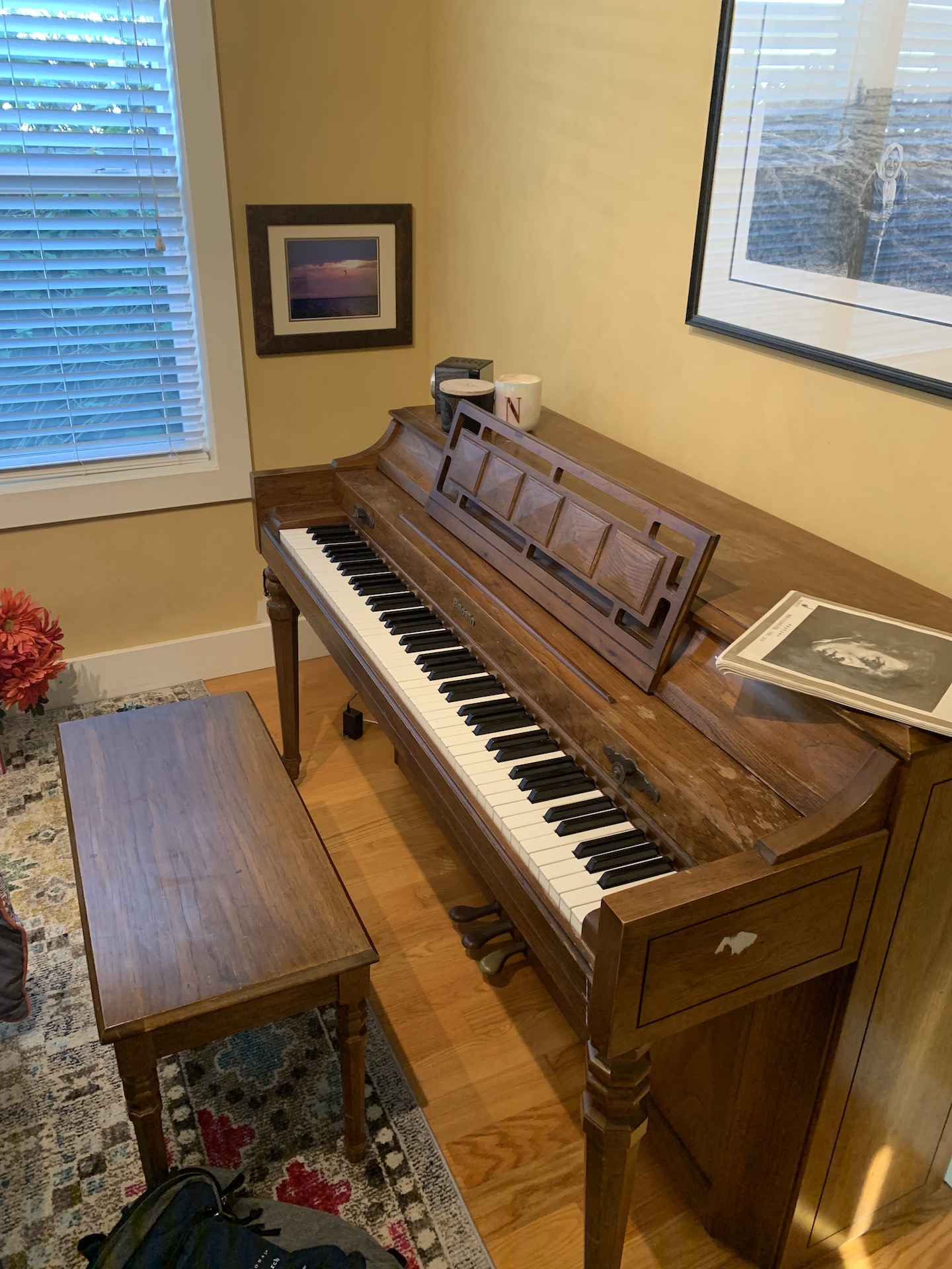 Free Piano in Los Altos, California: Howard Baldwin Upright Spinet Piano